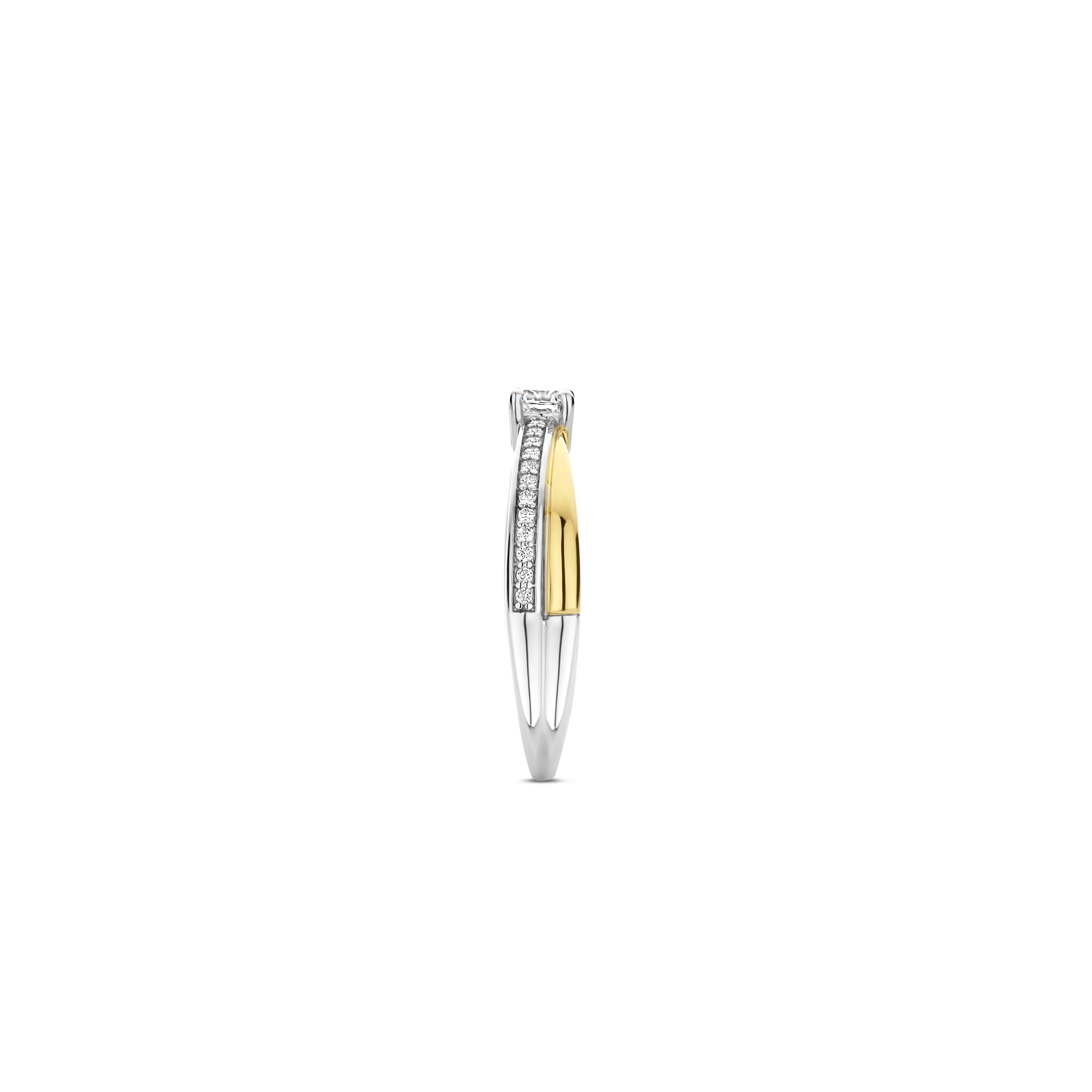 Solitaire Elegance Crossover Two Tone Ring – SHOPKURY.COM