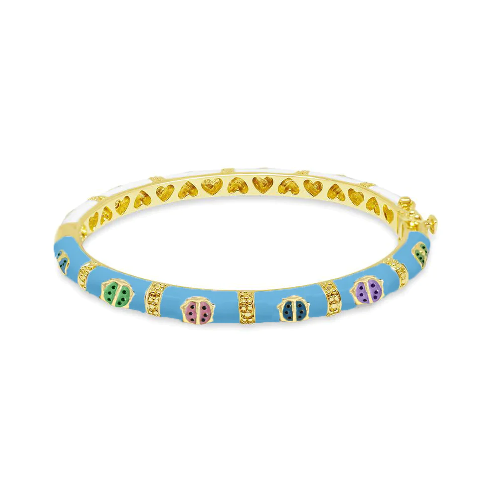 Blue Colorful Ladybug Kids Bangle Bracelet – SHOPKURY.COM
