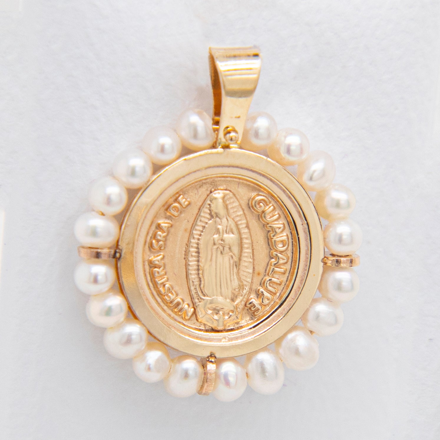 Virgen Guadalupe Round Pearl 16MM Pendant – SHOPKURY.COM