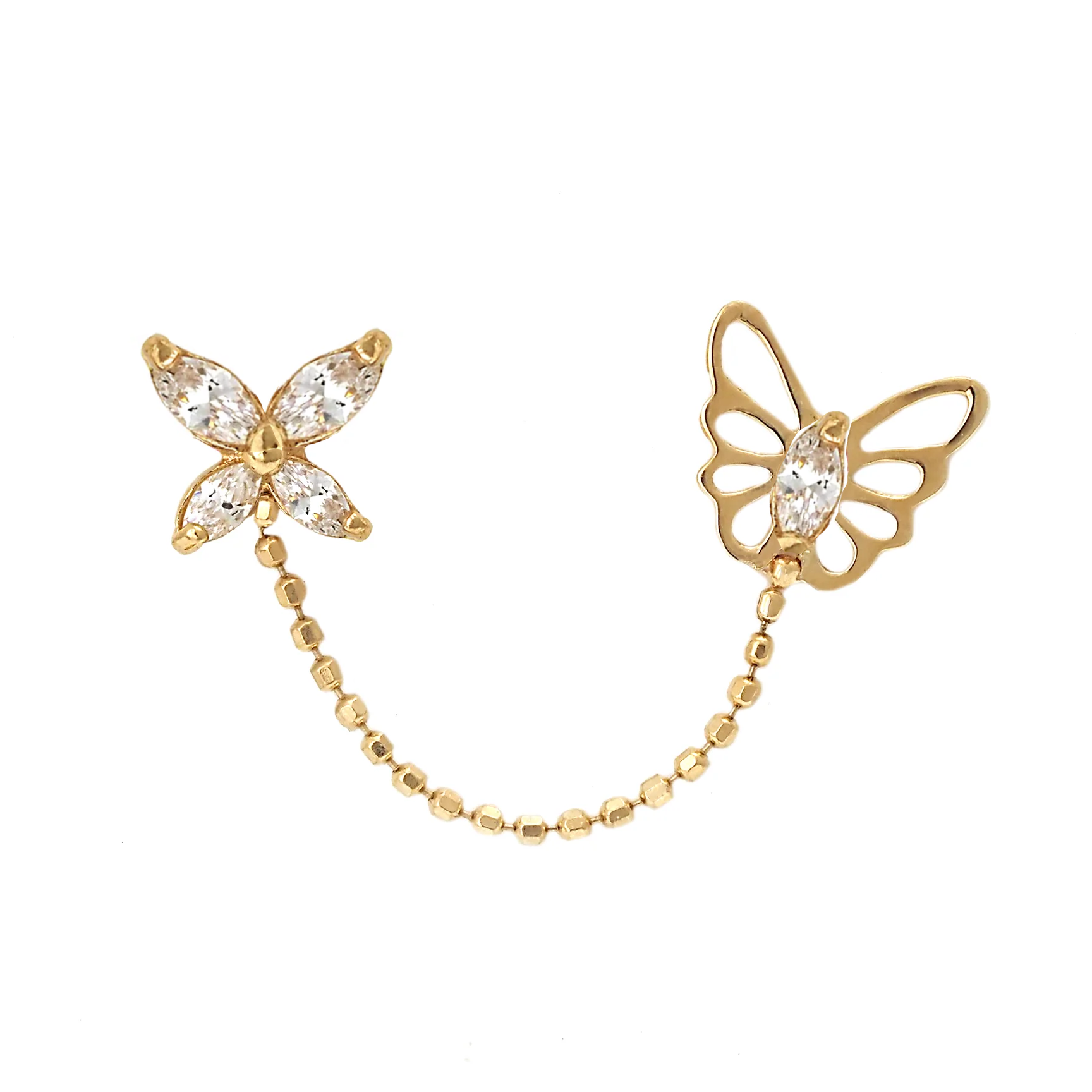 Double Butterfly Chain Earrings – SHOPKURY.COM