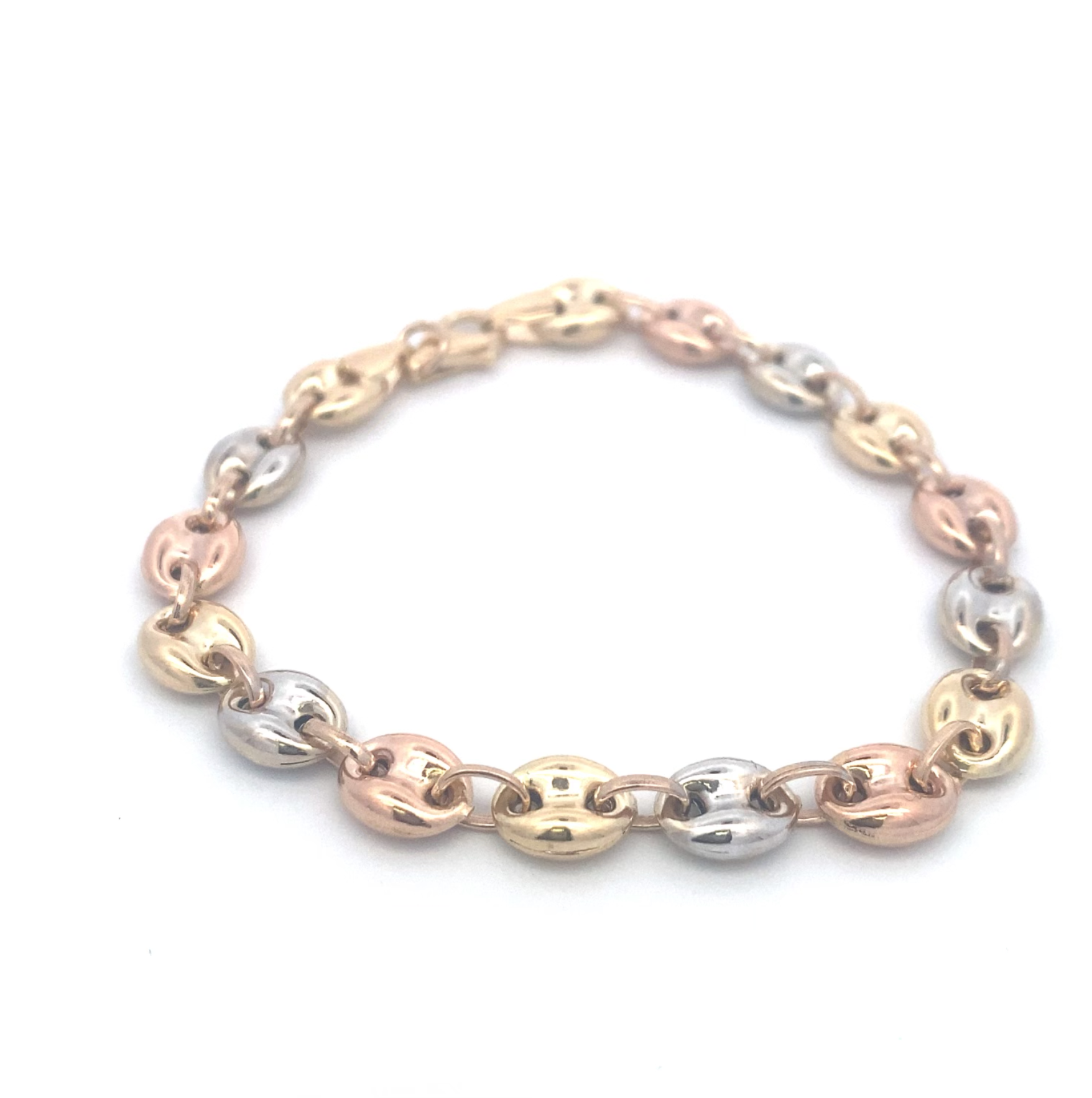 Tri Gold 7MM Puffed Mariner Bracelet – SHOPKURY.COM