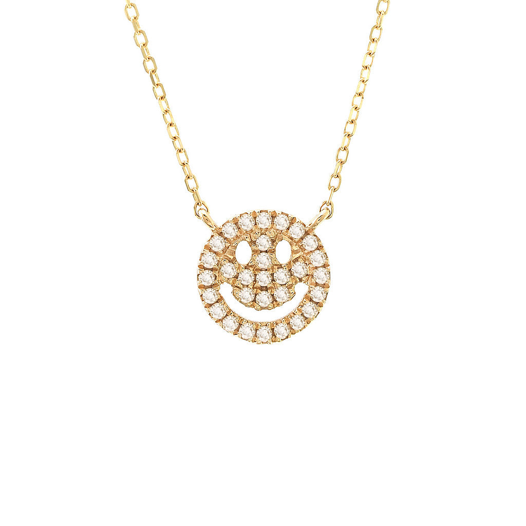 Smiley Face Diamond Necklace – SHOPKURY.COM